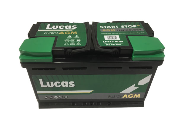 Batterie de démarrage Lucas Fusion AGM L4 LF115 12V 80Ah / 800A